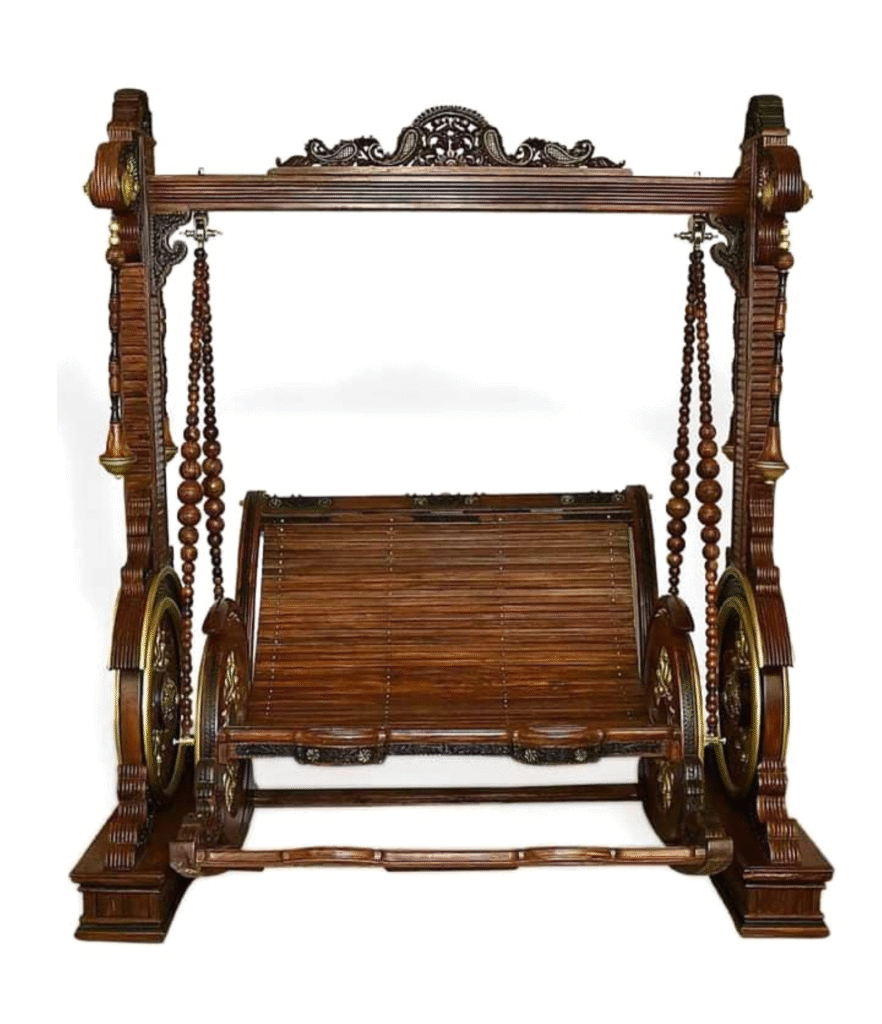 Elegant Wooden Swing Chair Handcrafted Jhoola for Home Décor