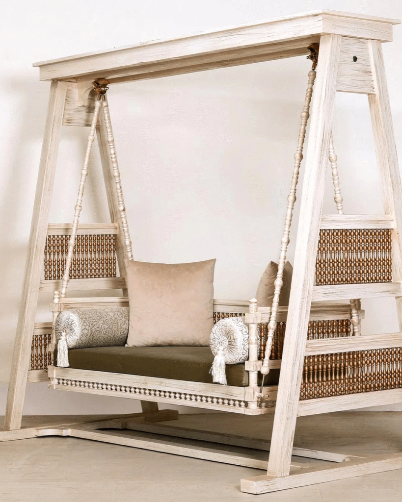 Elegant Traditional Wooden Swing Decor design Indoor Outdoor