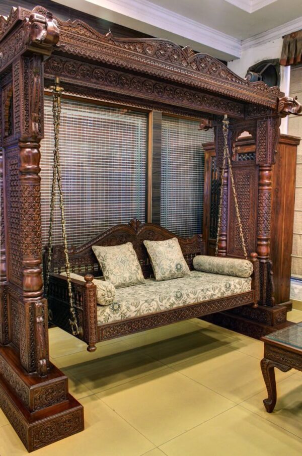 Luxury Wooden Jhoola | Handcrafted Wooden Swing in Pakistan